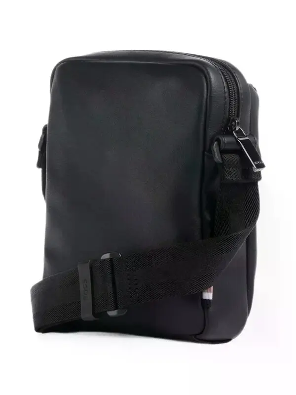 BOSS Grained-texture Logo-plaque Messenger Bag