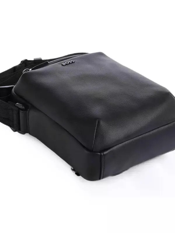 BOSS Grained-texture Logo-plaque Messenger Bag