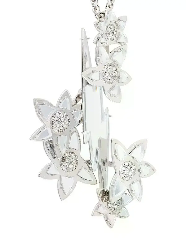 Dsquared2 Crystal-embellished Floral-pendant Necklace