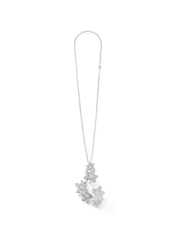 Dsquared2 Silver-tone Crystal-embellished Floral Pendant Necklace - Metallic