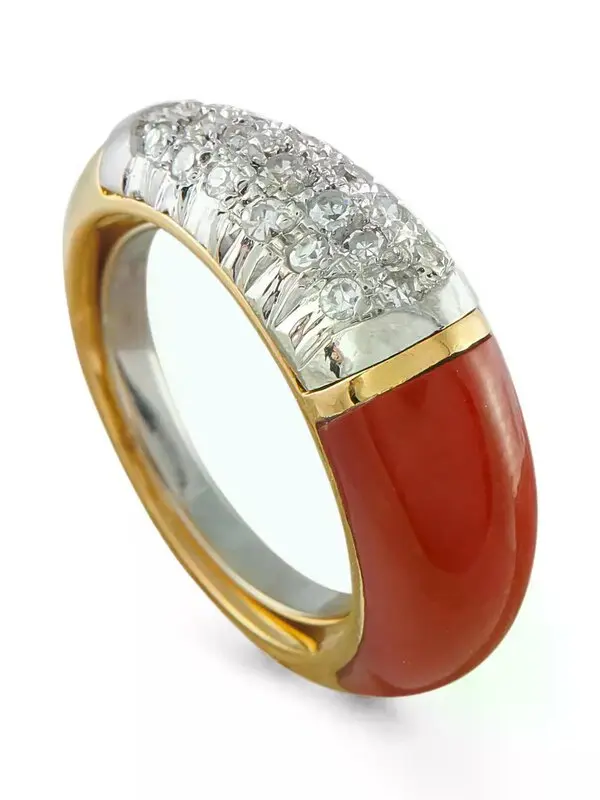 LB EXCLUSIVE Embellishment Carnelian And Diamond Ring - Gold