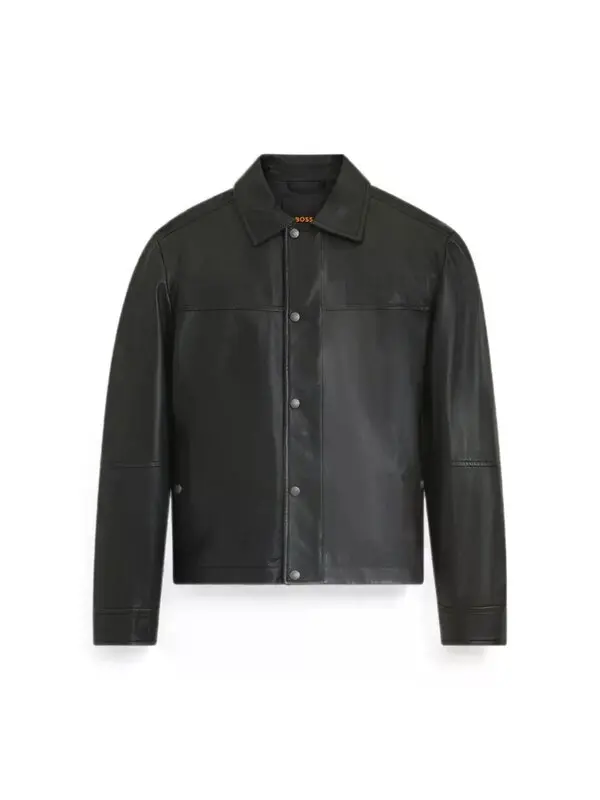 BOSS Leather Press-stud Jacket