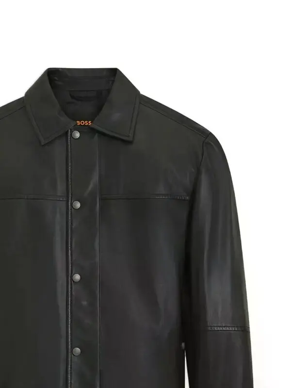 BOSS Leather Press-stud Jacket