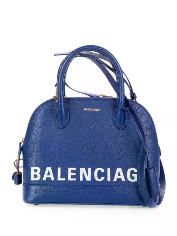 Balenciaga Ville Logo Tote Bag - Blue