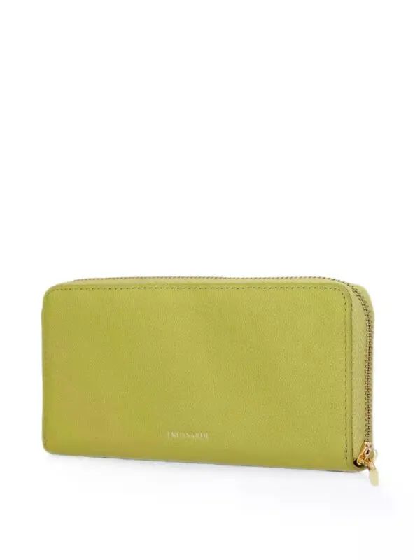TRUSSARDI Cameo Logo-plaque Pebbled-texture Wallet