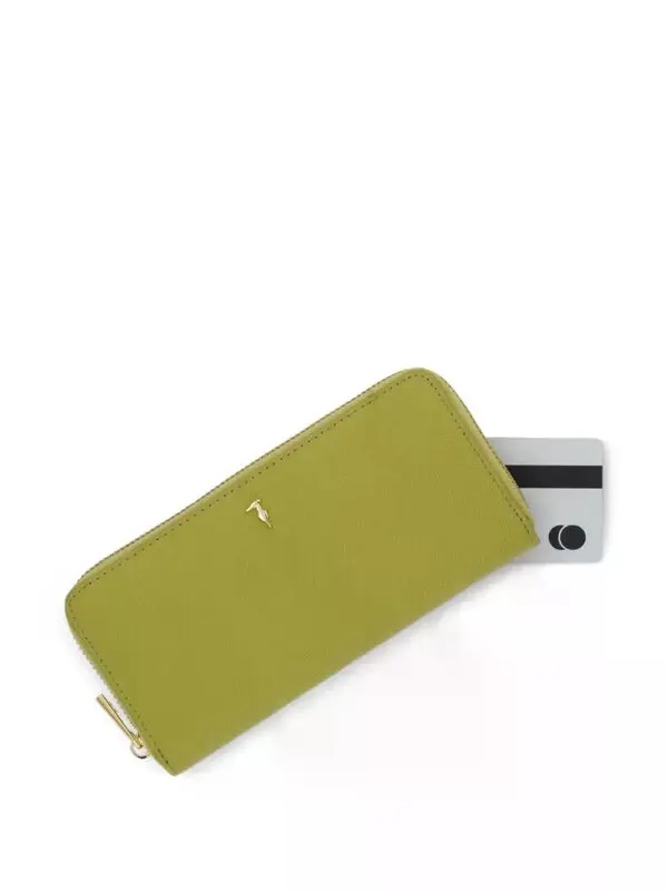 TRUSSARDI Cameo Logo-plaque Pebbled-texture Wallet