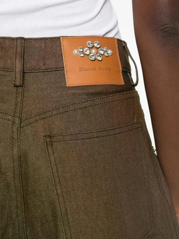 Simone Rocha Embellished Logo-patch Jeans