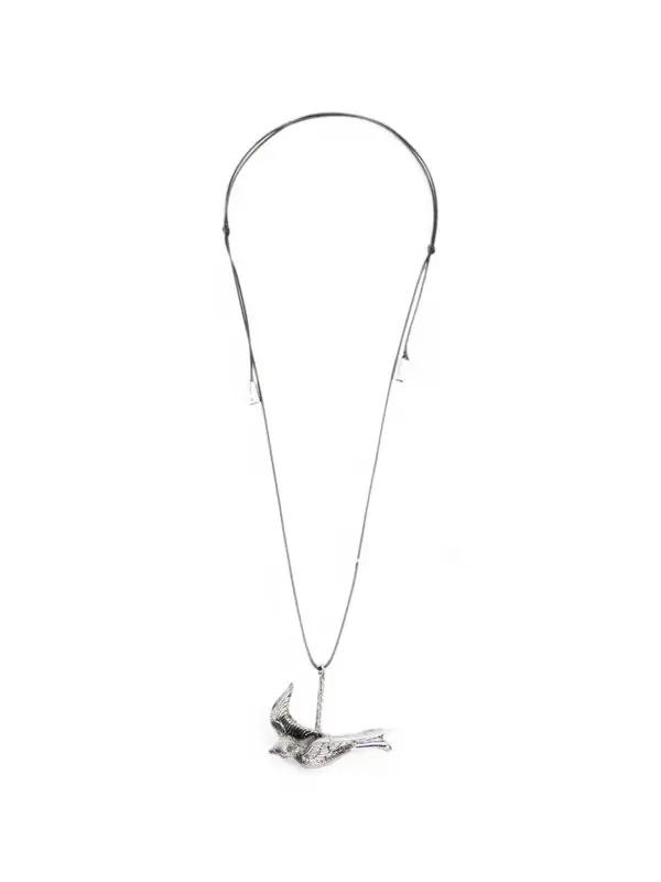 VESTIAIRE D'UN OISEAU LIBRE Bird-pendant Necklace - Silver