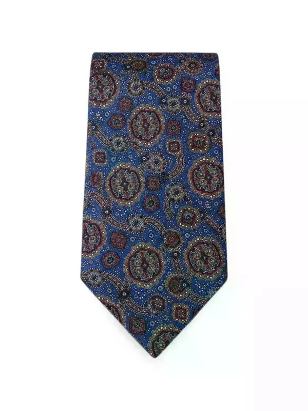 MARCO PASCALI Silk Paisley Print Neck Tie