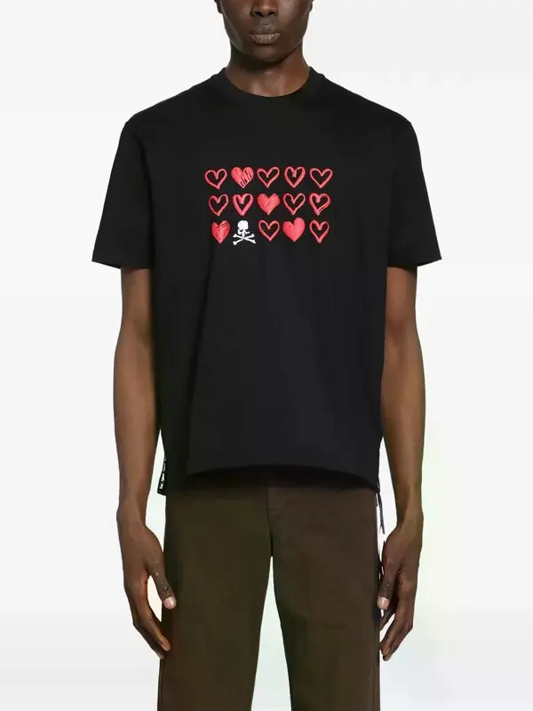 MASTERMIND WORLD Heart-print T-shirt - Black