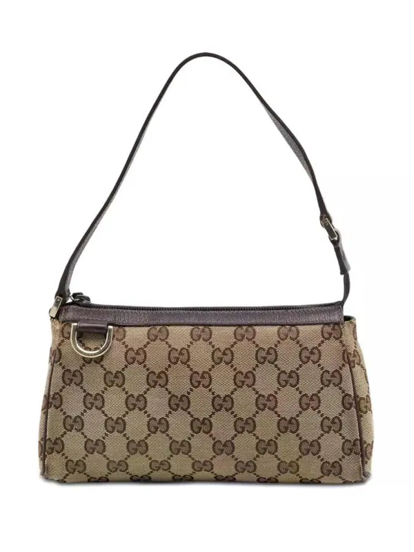 Gucci Gg Canvas Abbey D Ring Pochette Handbag - Neutrals