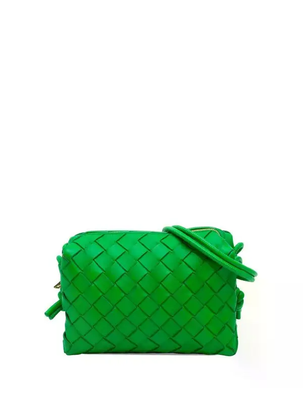 Bottega Veneta 2012-2026 Mini Lambskin Intrecciato Loop Camera Bag Crossbody Bag - Green