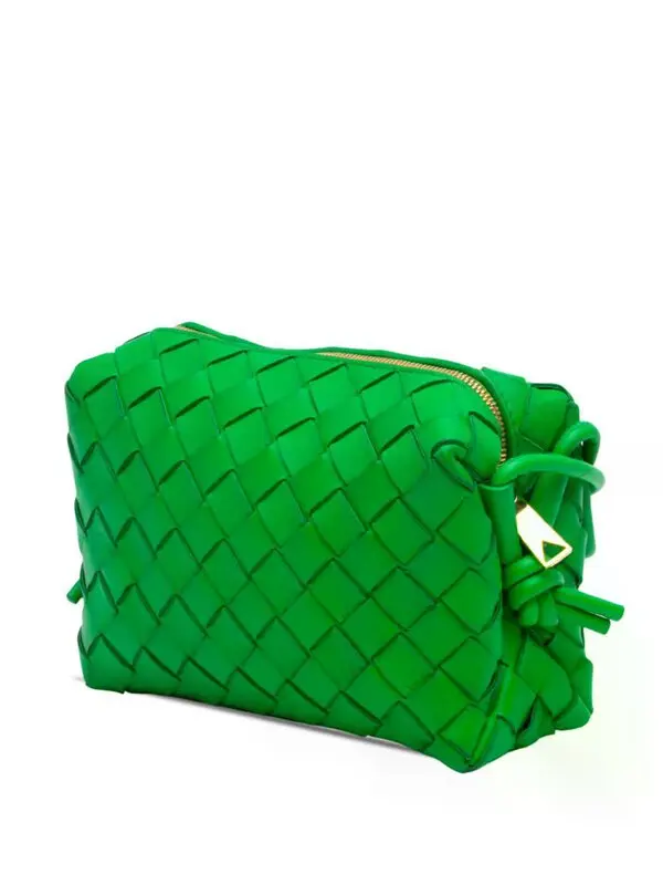 Bottega Veneta Mini Lambskin Intrecciato Loop Camera Bag - Green