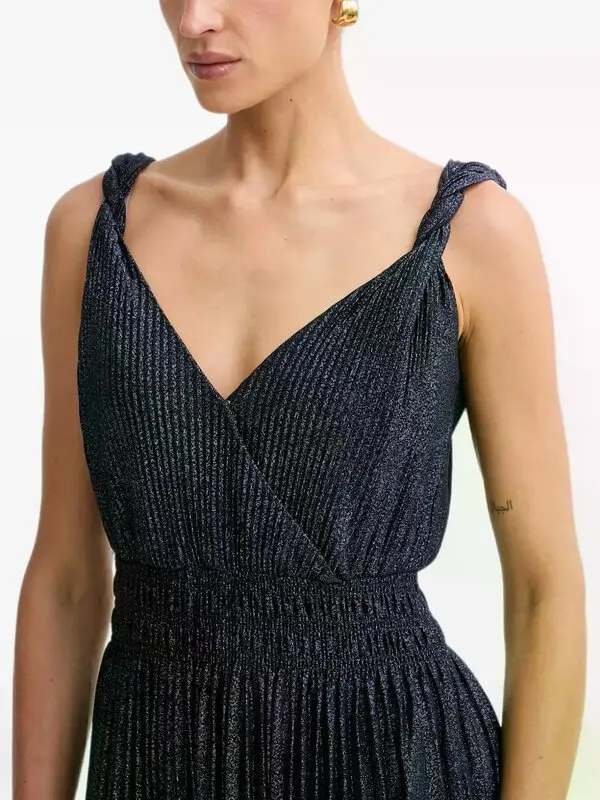 MORGAN Pleated Maxi Dress With V-neck