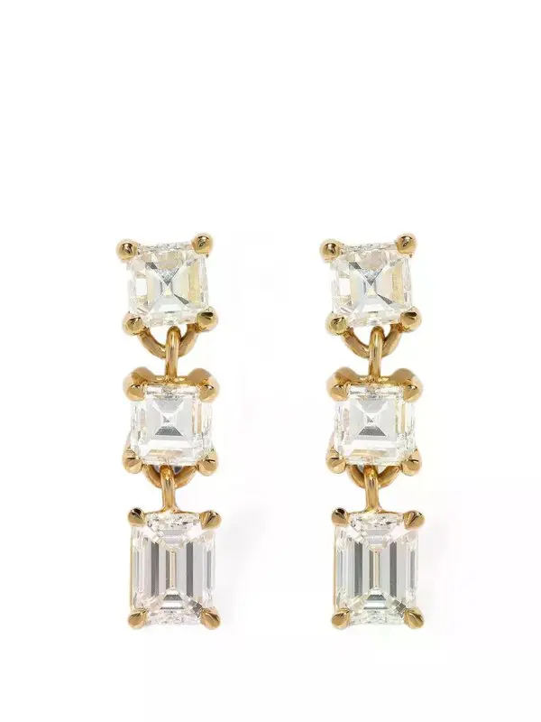 AZLEE Illusion Carre Diamond Earrings