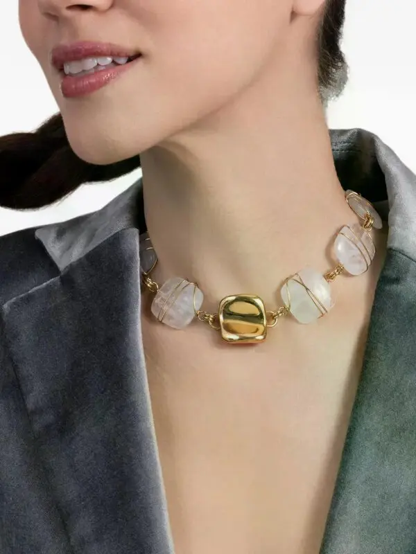 Gas Bijoux Rainbow Square Stone Necklace