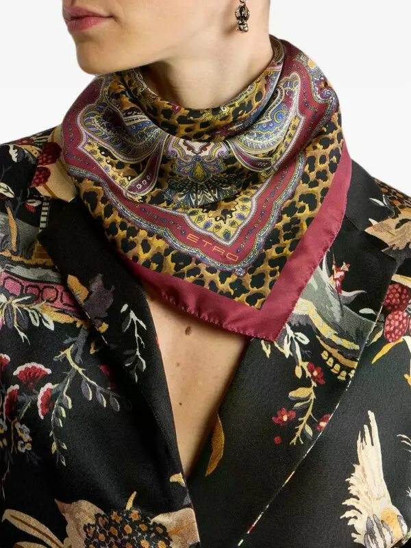 Etro Paisley-print Leopard-pattern Scarf