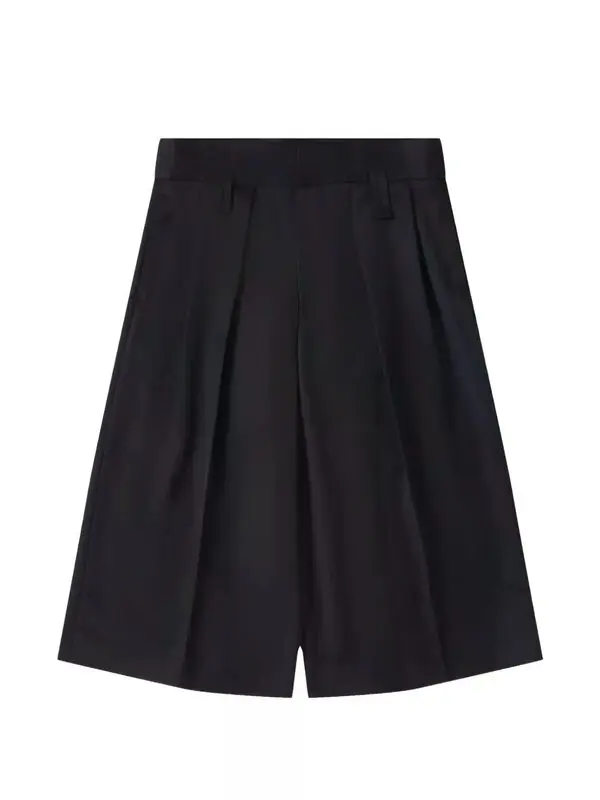 Simone Rocha Peeling-waist Wide-leg Pleated Shorts - Black