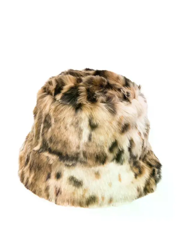 Etro Leopard-print Faux-fur Bucket Hat - Neutrals