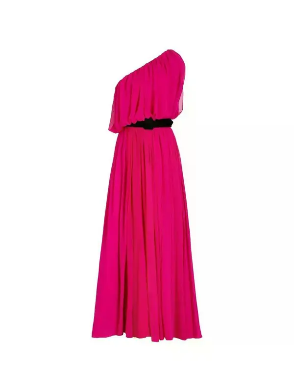 Badgley Mischka One-shoulder Draped Maxi Dress - Pink