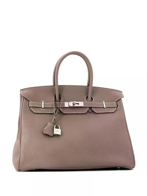 Hermès Birkin Handbag Togo With Palladium Hardware 35 Tote Bag - Grey