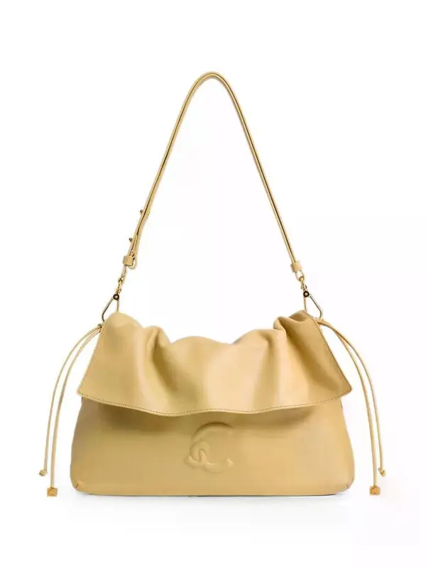COCCINELLE Small Lidia Logo-embossed Ruched Shoulder Bag - Yellow