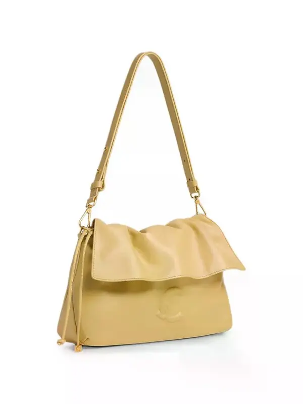 COCCINELLE Small Lidia Logo-embossed Ruched Shoulder Bag