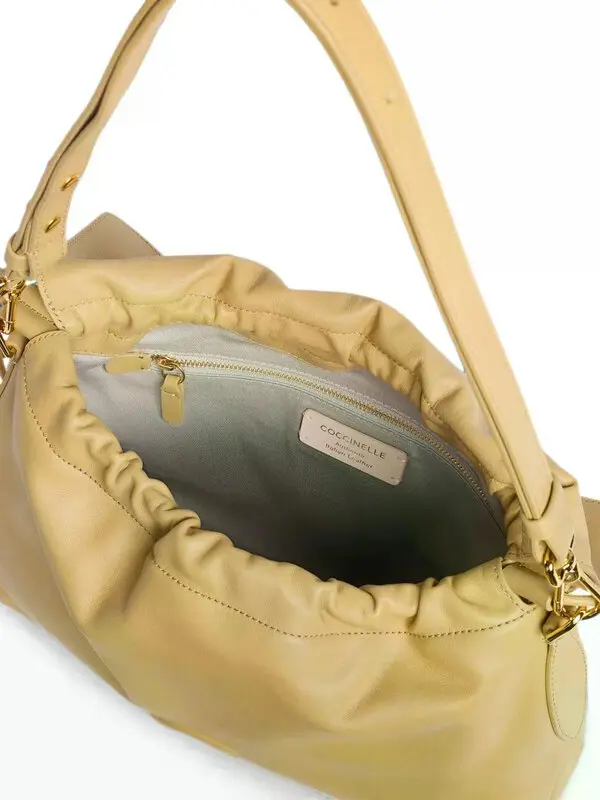 COCCINELLE Small Lidia Logo-embossed Ruched Shoulder Bag
