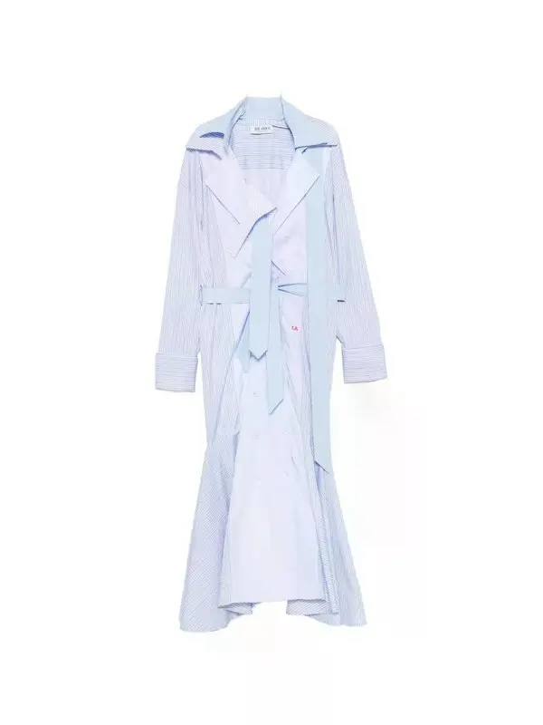 Attico Striped Double-breasted Midi Dress - Blue