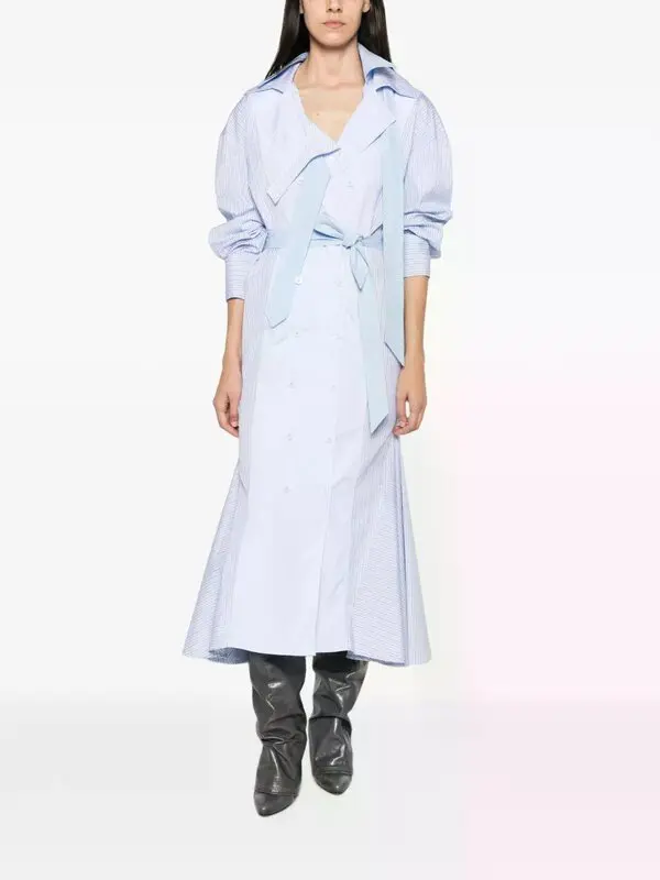 Attico Striped Double-breasted Midi Dress