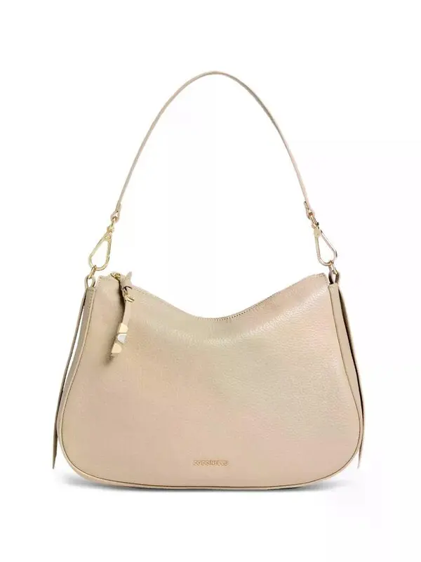 COCCINELLE Nory Grained-leather Shoulder Bag - Neutrals