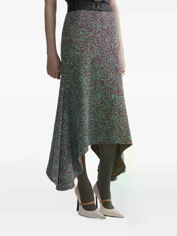 MUGLER Asymmetrical Midi Fluid Skirt - Neutrals