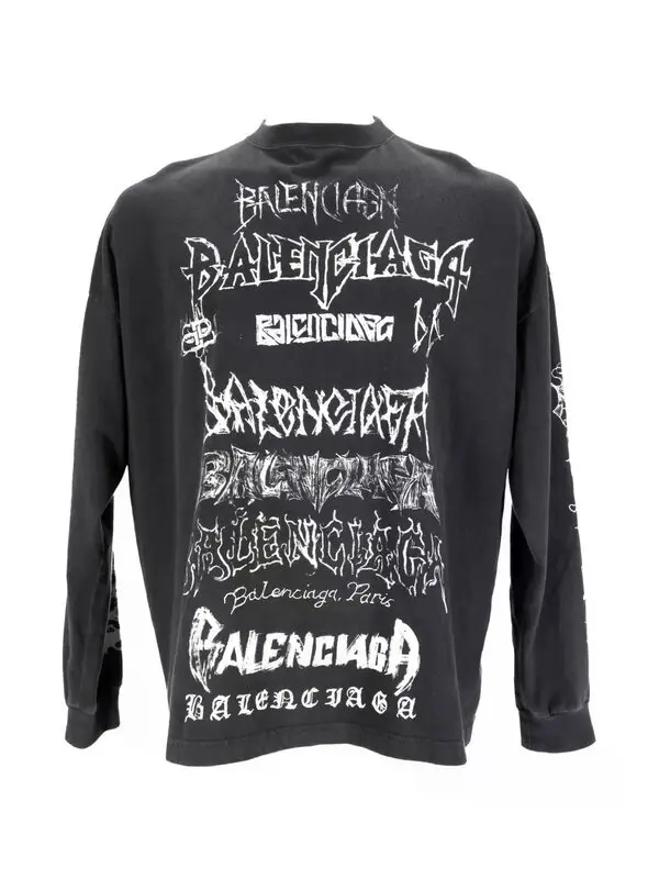 Balenciaga Diy Metal Printed Long-sleeve T-shirt - Black