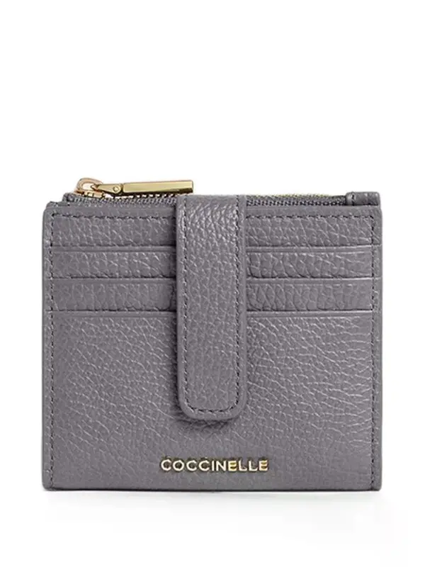 COCCINELLE Medium Metallic Pebbled-leather Wallet - Grey