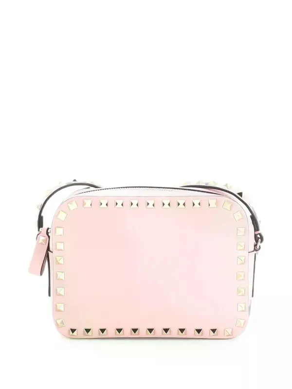 Valentino Garavani Rockstud Camera Leather Crossbody Bag - Neutrals