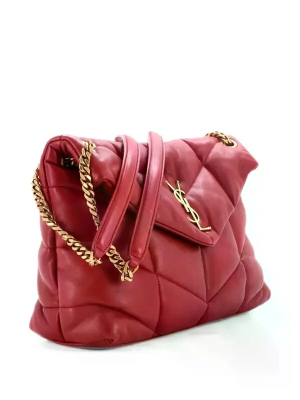 Saint Laurent Loulou Matelasse Chevron Leather Medium Shoulder Bag - Red