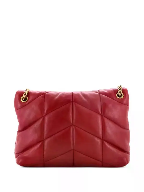 Saint Laurent Loulou Matelasse Chevron Leather Medium Shoulder Bag - Red