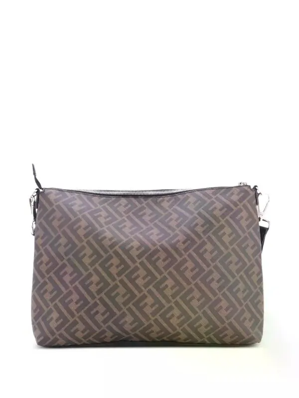 Fendi Zucca Coated Canvas And Leather Messenger Bag - Brown