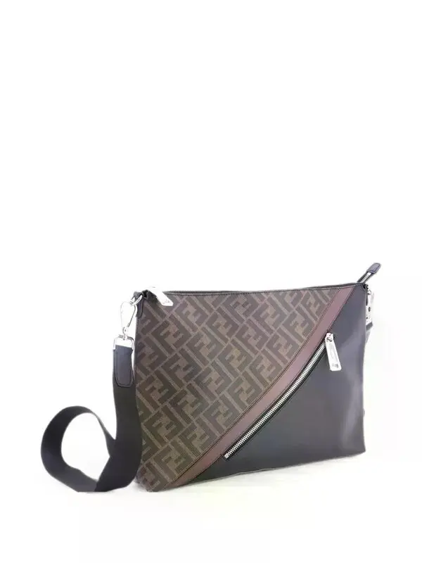 Fendi Zucca Coated Canvas And Leather Messenger Bag