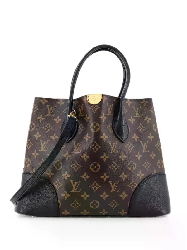 LOUIS VUITTON Flandrin Handbag Monogram Canvas And Leather Tote Bag - Black