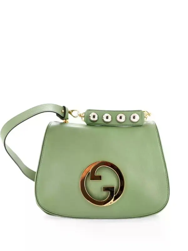 Gucci Blondie Nm Handle Bag Leather Medium Crossbody Bag - Green