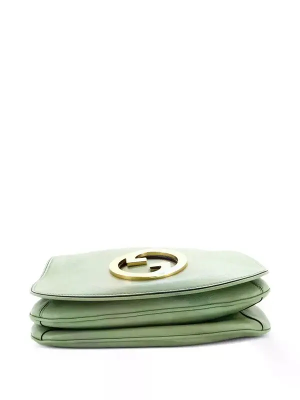 Gucci Blondie Nm Handle Bag Leather Medium Crossbody Bag - Green