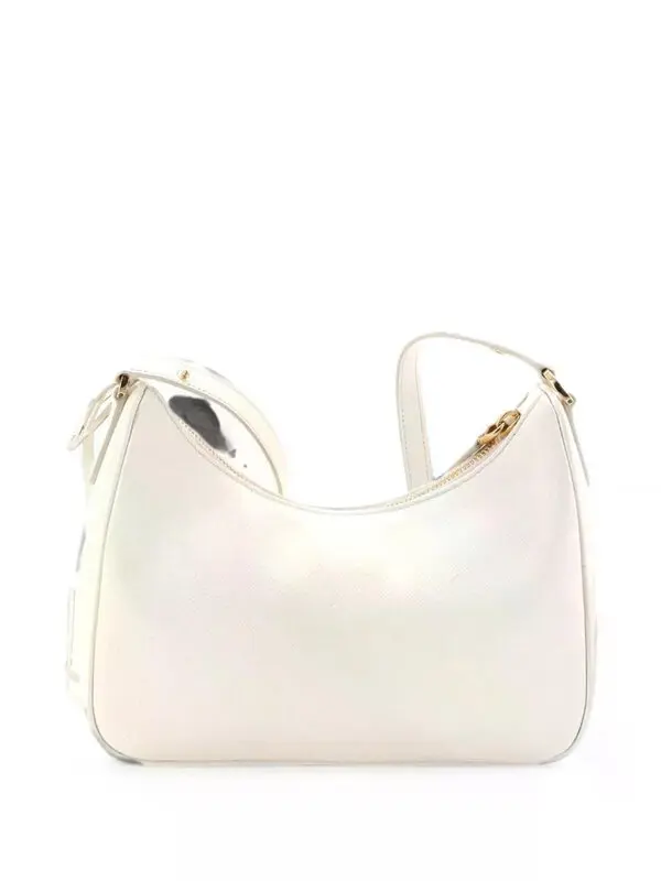 Prada Adjustable Handle Zip Saffiano Leather Mini Hobo Bag