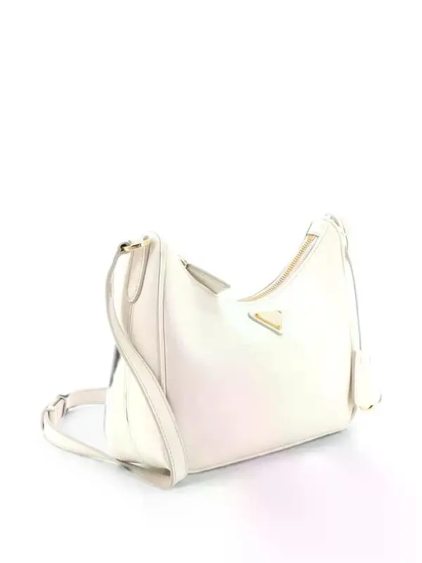 Prada Adjustable Handle Zip Saffiano Leather Mini Hobo Bag