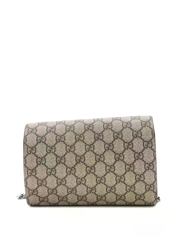 Gucci Dionysus Chain Wallet Gg Coated Canvas Small Crossbody Bag - Brown