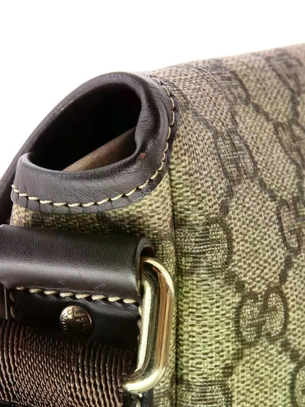 Gucci Gg Coated Canvas Flap Messenger Bag