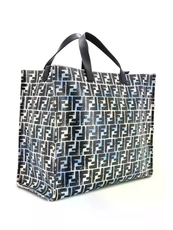 Fendi Shopper Joshua Vides Zucca Coated Canvas Large Tote Bag