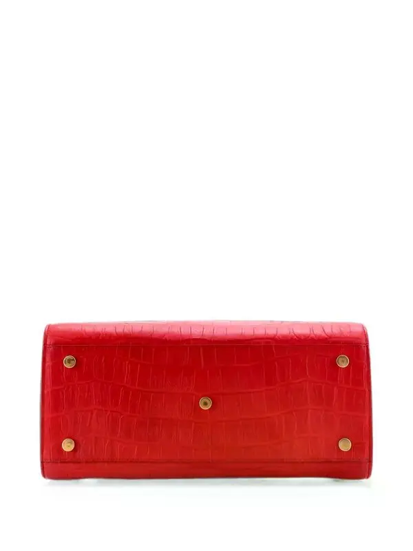Saint Laurent Sac De Jour Nm Crocodile Embossed Leather Satchel - Red