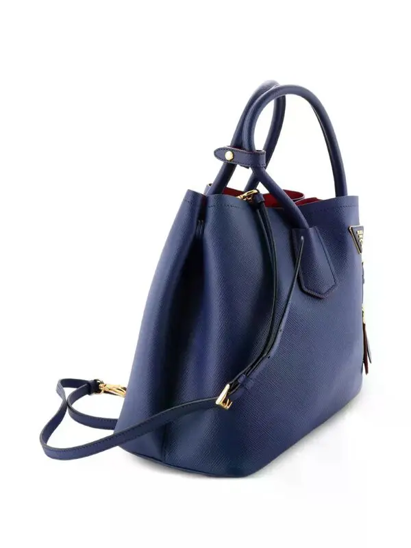 Prada Saffiano Leather Tote Bag - Blue