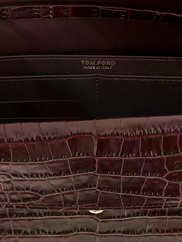 TOM FORD Aube Crocodile-effect Clutch Bag